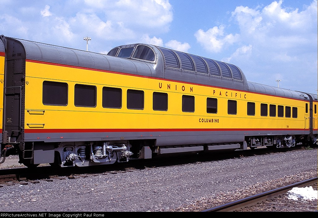 UPP 7001, Columbine, Dome Coach, at the UPs Proviso Yard